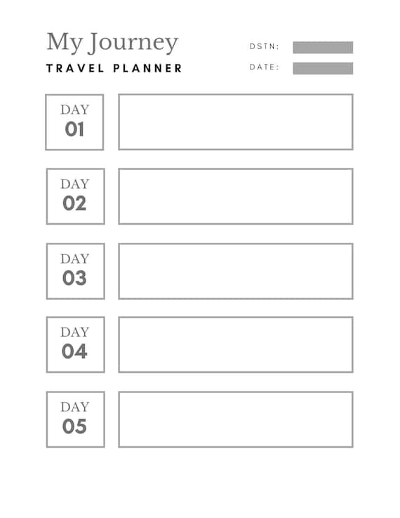 Gray Travel Planner | Etsy