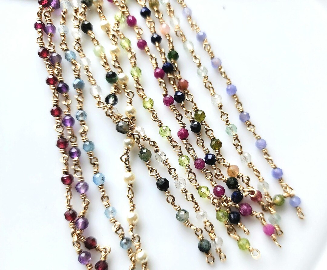 Gemstone Beaded Chain Wholesale, Semi-precious Beaded Birthstone Chains ...