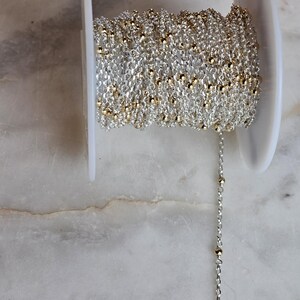 Sterling Silver Chain and 14K Gold Filled Beaded Mixed Metal Chain for ...
