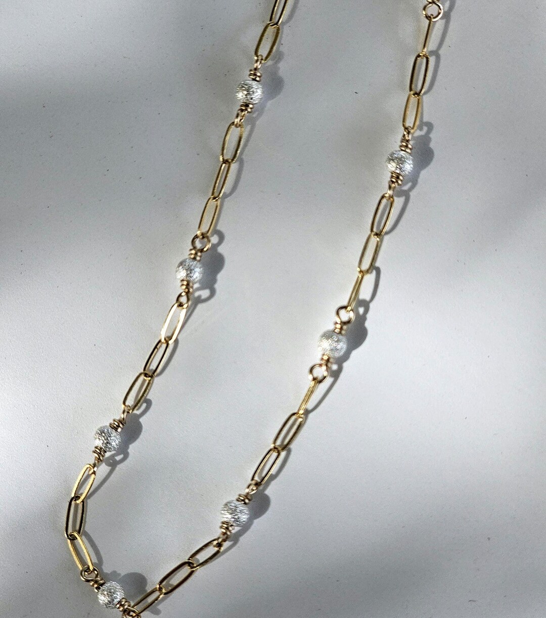14K Gold Filled and Sterling Silver Mixed Metal Chain , Dainty and ...