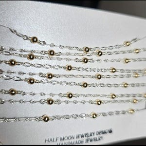 14K Gold Filled and Sterling Silver Mixed Metal Chain , Dainty and ...