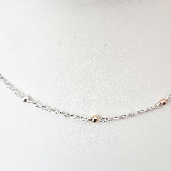 Mixed Metal Necklace - Etsy