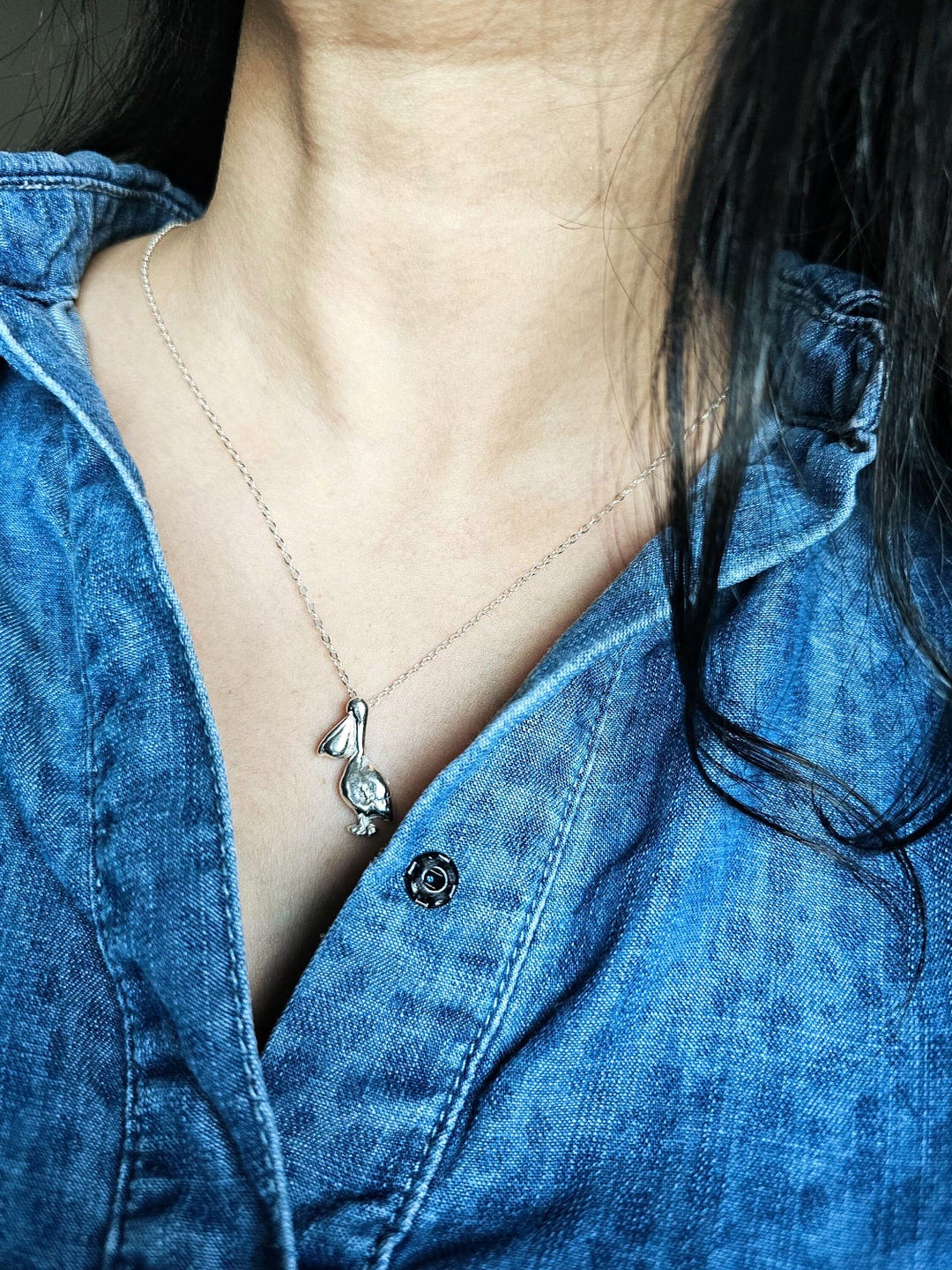 Sterling Silver Pelican Necklace: Handmade Bird Pendant, Nature Jewelry ...