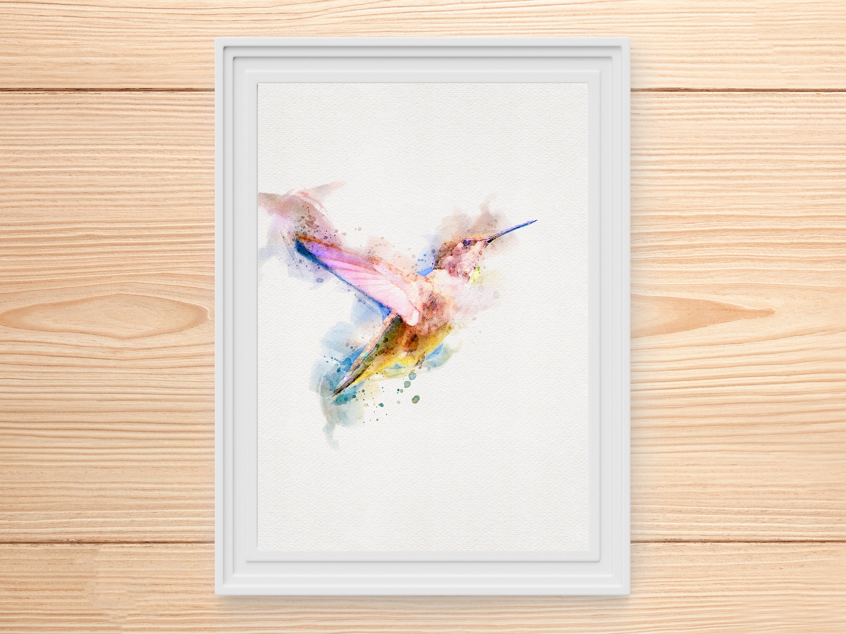 Colorful Hummingbird Watercolor Painting Hummingbird Wall - Etsy