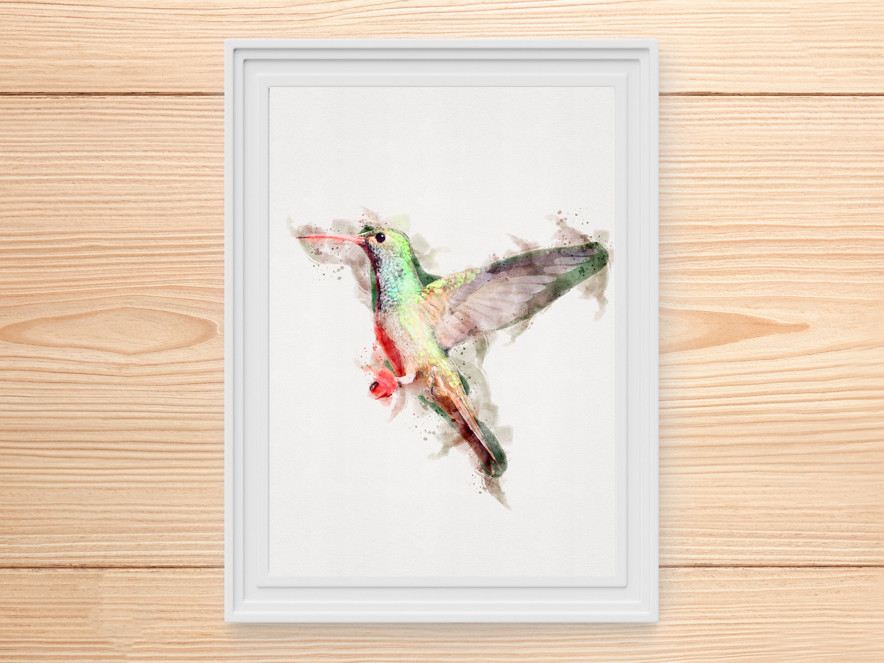 Colorful Hummingbird Watercolor Original, Hummingbird Print 8x10 ...