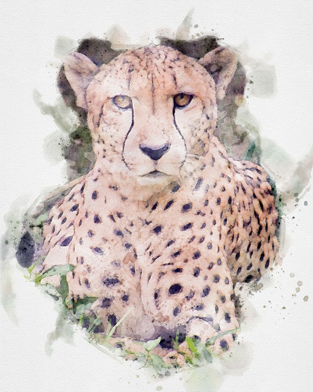 Cheetah Watercolor Art, Printable Cheetah Art, Cheetah Painting ...