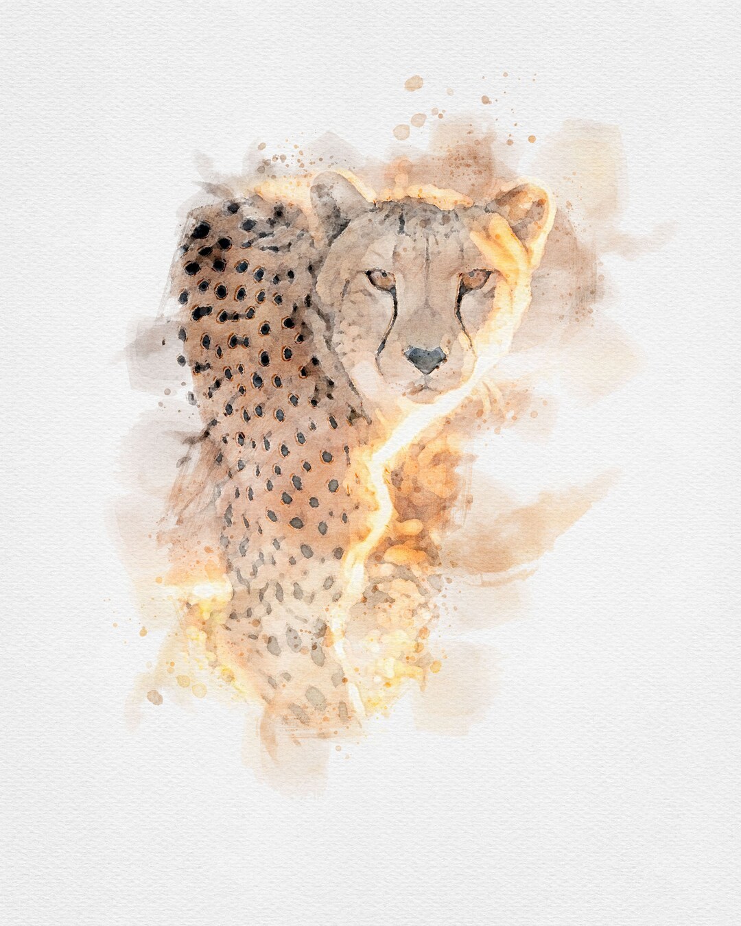 Cheetah Watercolor Art, Printable Cheetah Art, Cheetah Painting ...
