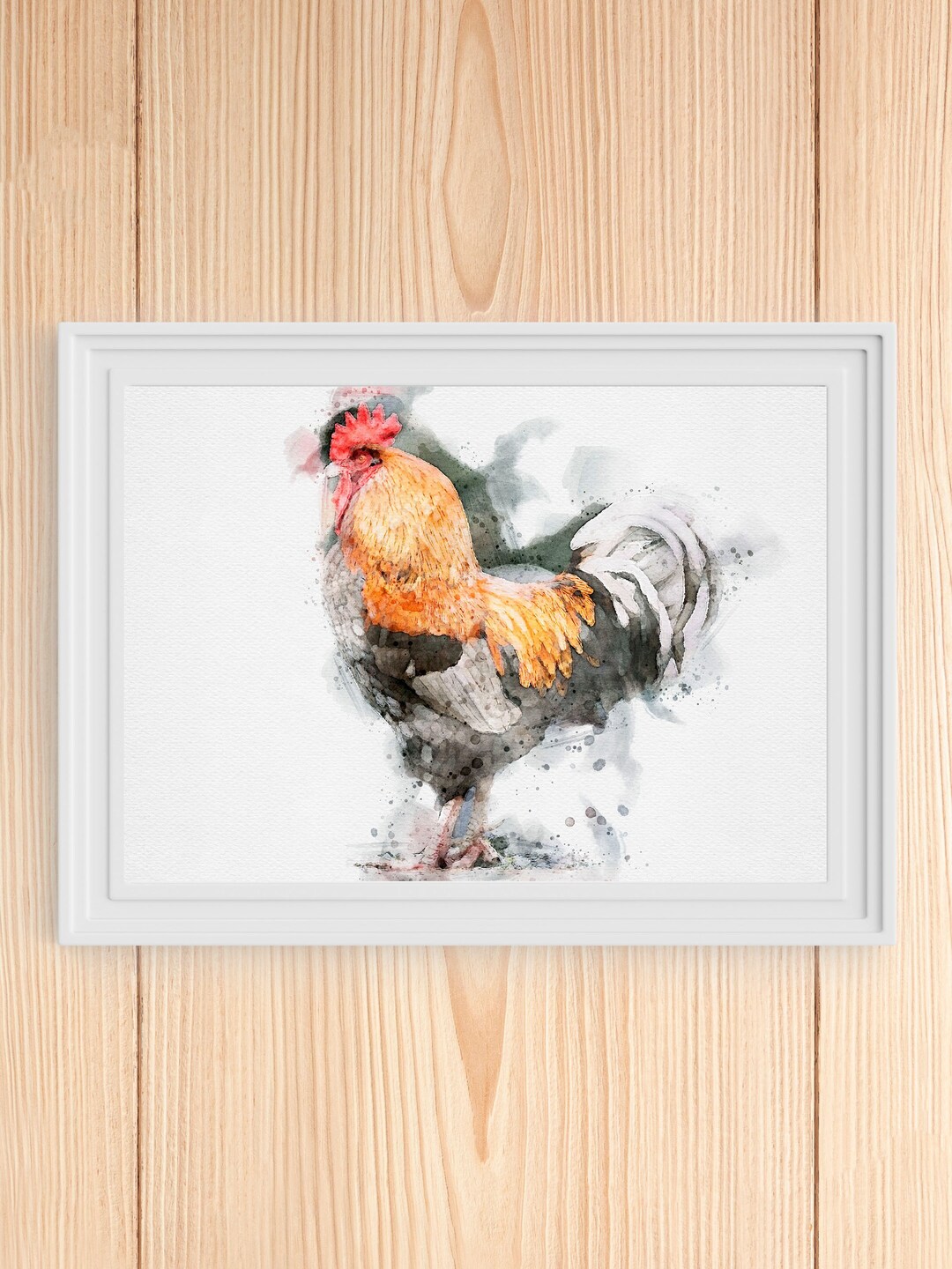 Printable Rooster Watercolor Art, Rooster Watercolor Art, Printable ...