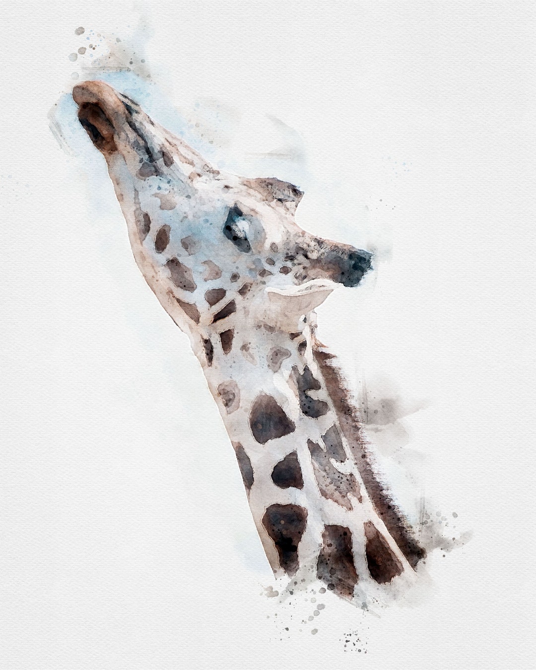 Giraffe Watercolor, Giraffe Watercolor Art, Printable Giraffe Art ...