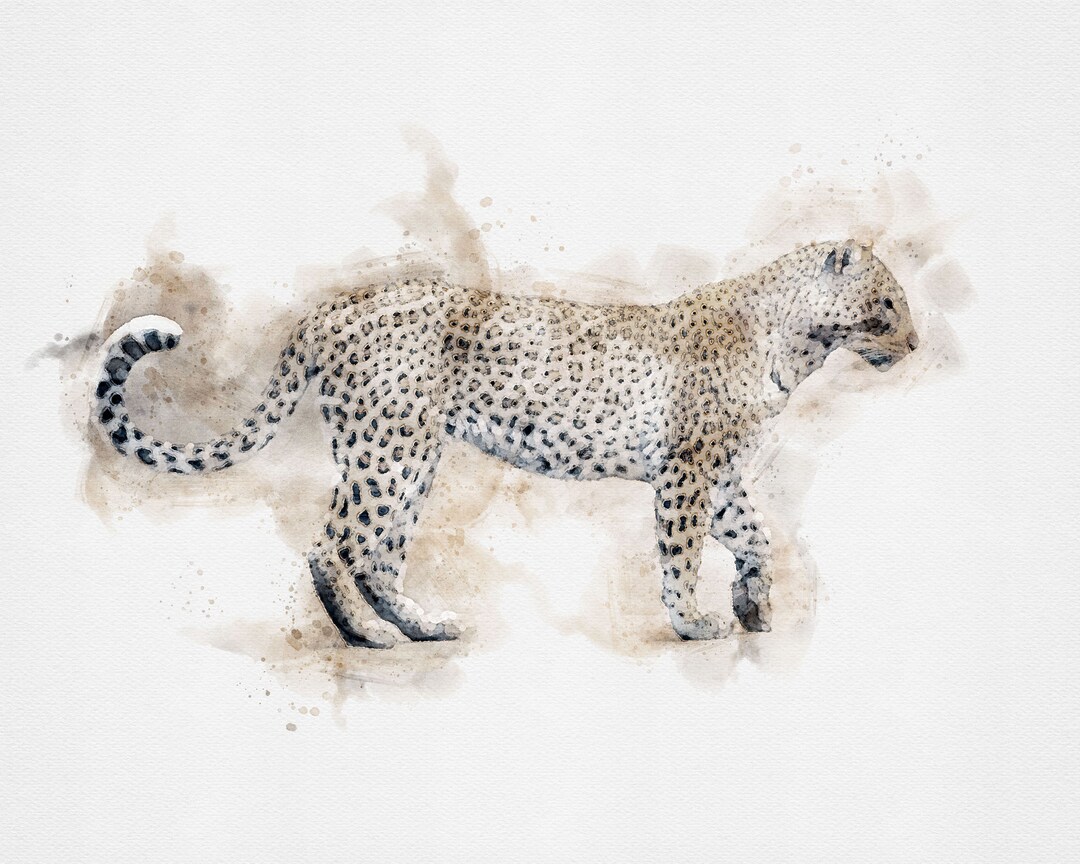 Printable Leopard Watercolor Art, Leopard Watercolor Art, Printable ...