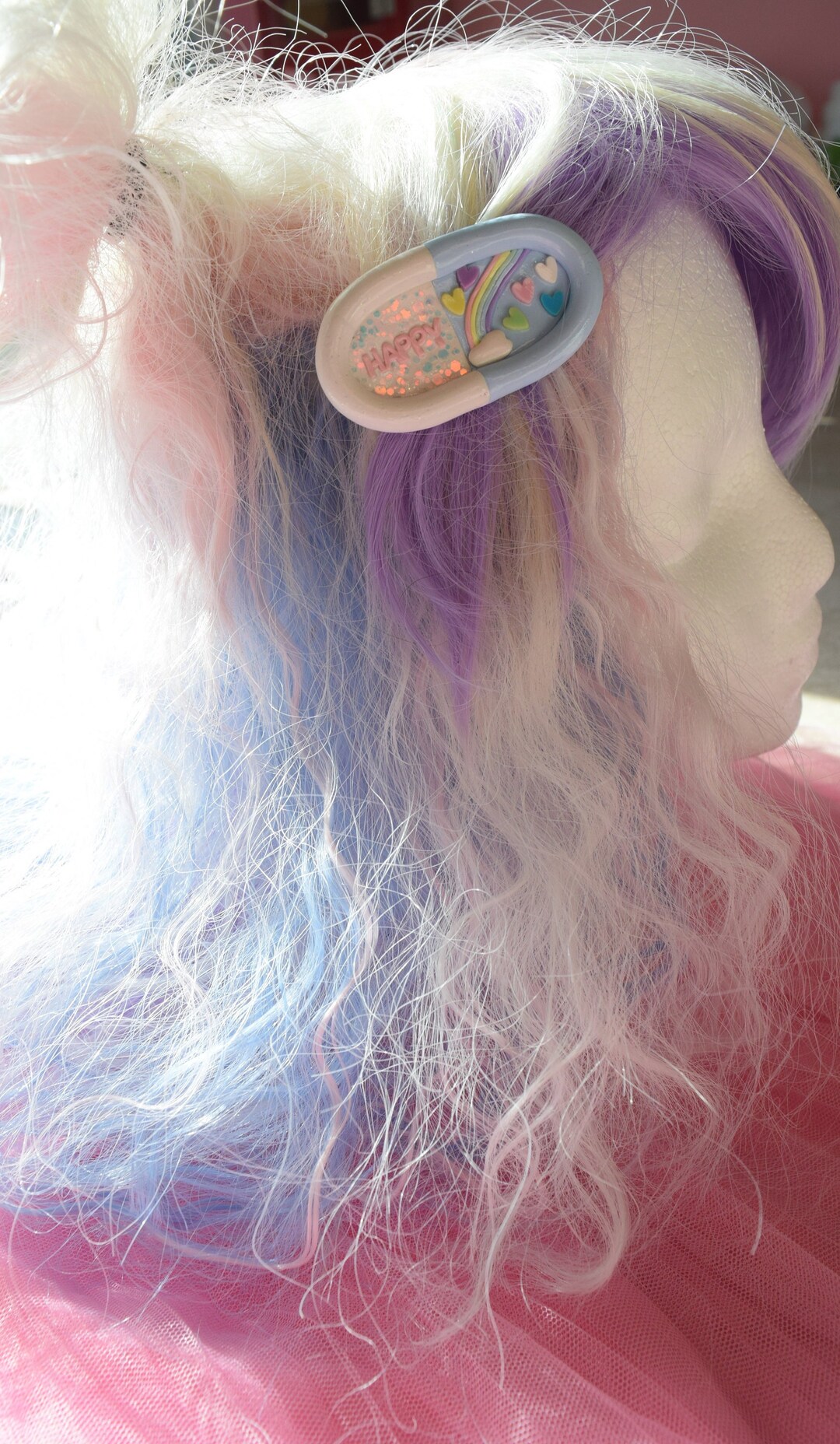 Yami Kawaii Pastel Menhera Happy Pill Hairclip, Fairy Kei, Fairy Kei ...