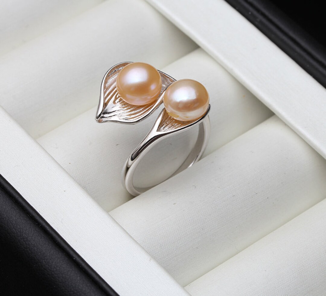 Ring Natural Adjustable Freshwater Light Pink Pearls on - Etsy