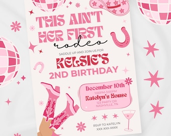 Let's Go Girls Birthday Party Invitation Digital Canva Template, 5 Skin ...