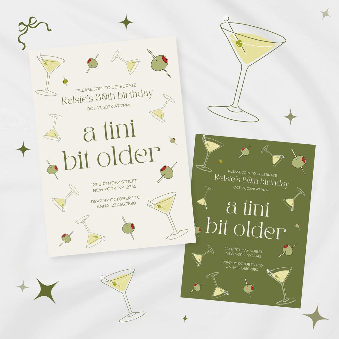 A Tini Bit Older Birthday Party Digital Invitation, Tini Bit Older ...