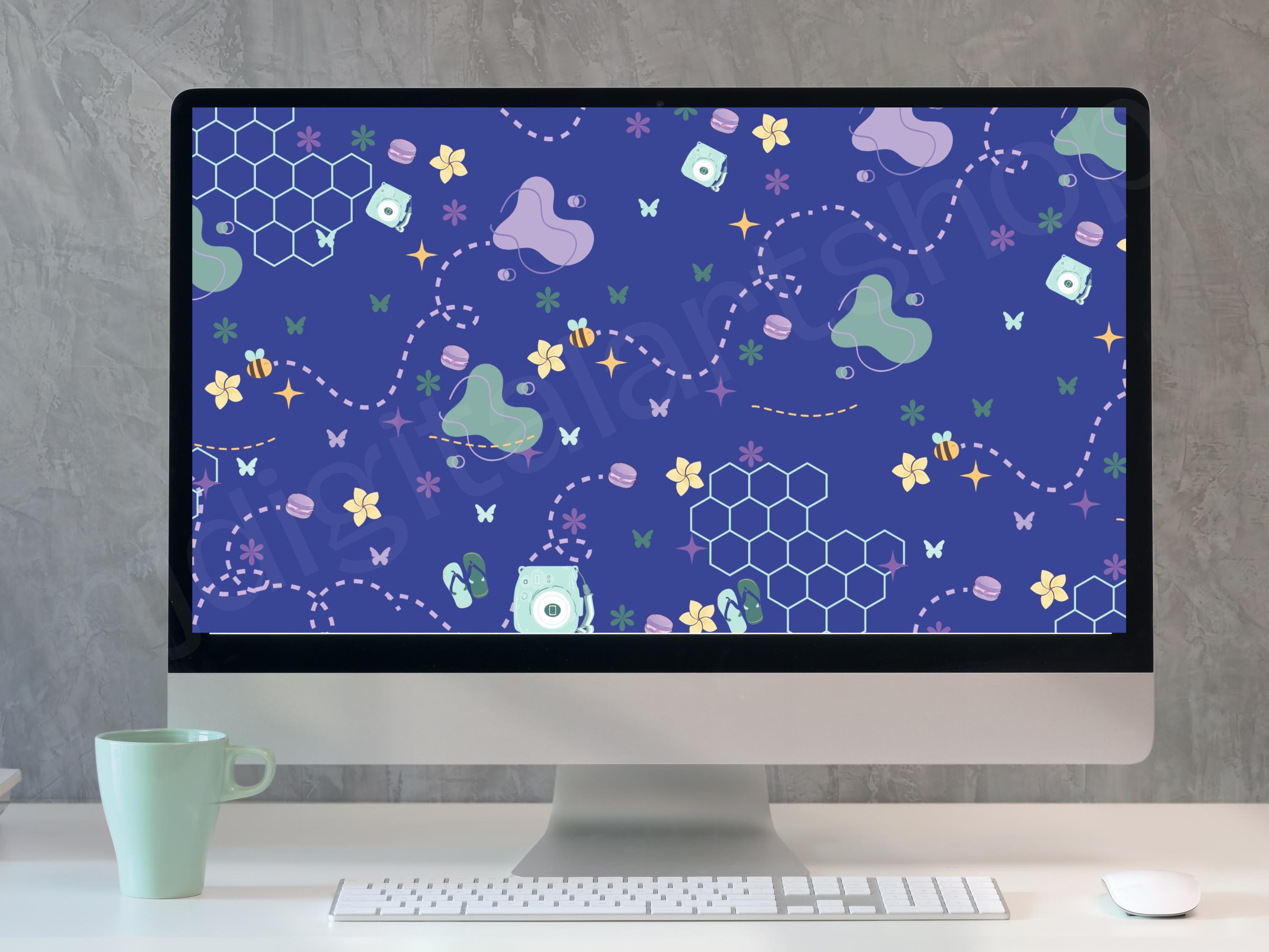 Laptop Wallpaper | Honey Butter Design | Creative Computer Art | Girly ...