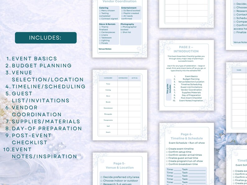 Event Planning Checklist | Ultimate Event Essentials, Editable PDF - Etsy