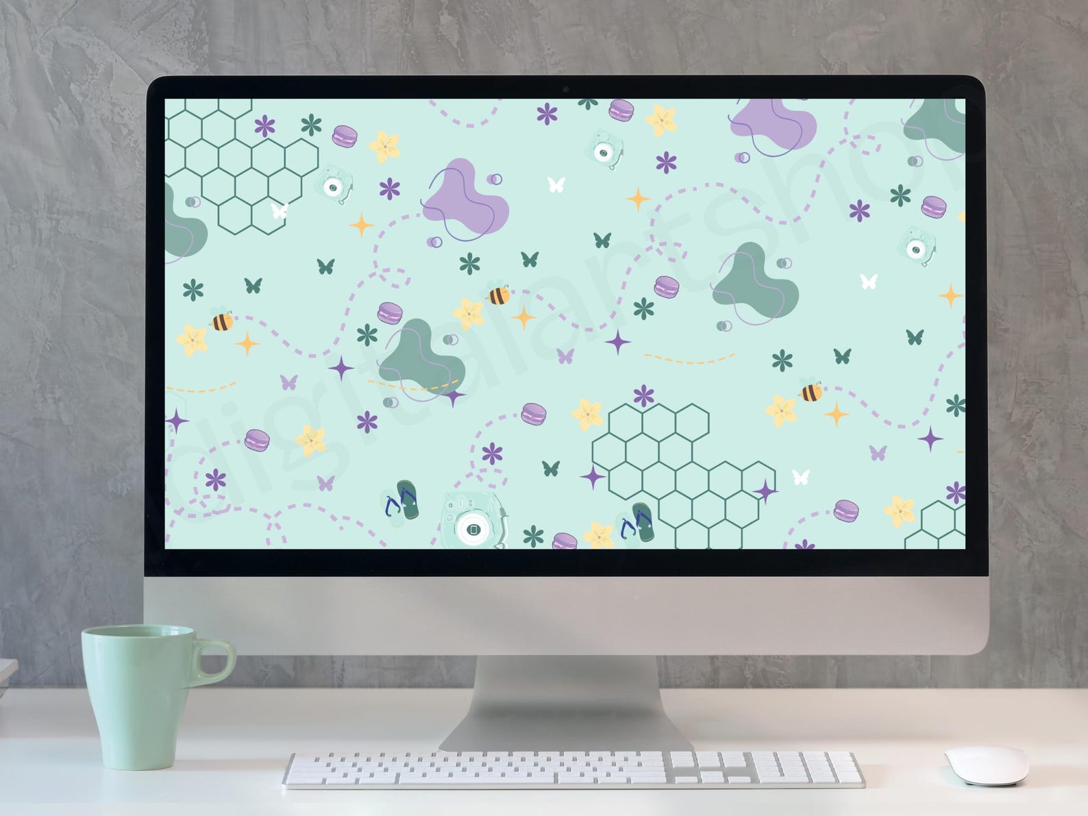 Laptop Wallpaper | Honey Butter Design | Creative Computer Art | Girly ...