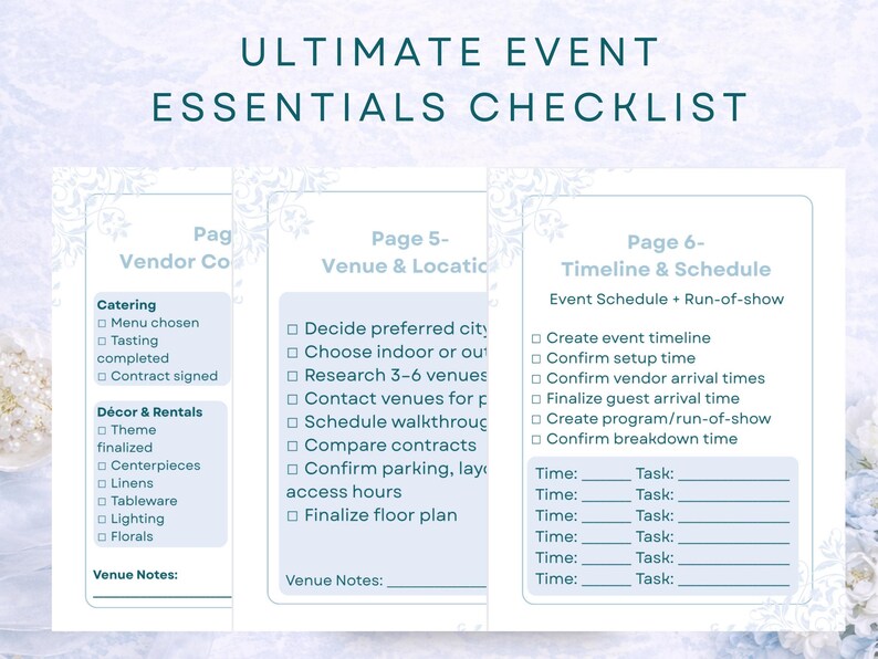 Event Planning Checklist | Ultimate Event Essentials, Editable PDF - Etsy