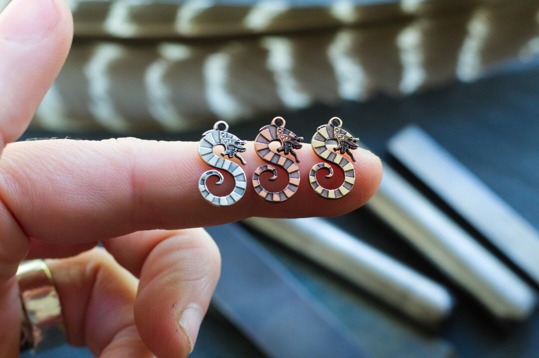 Sandworm Charm - Charms for Jewelry Making - Sterling Silver, Copper or ...
