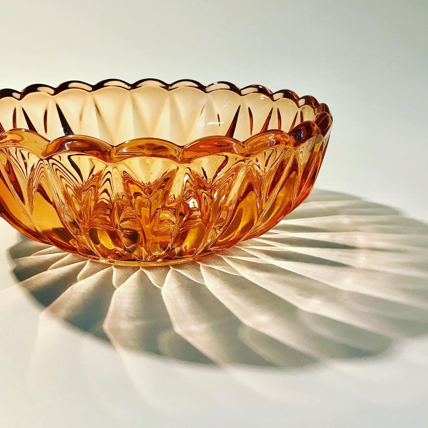 Vintage Pressed Glass Amber Fruit Dish Kitchen & Dining Dining ...