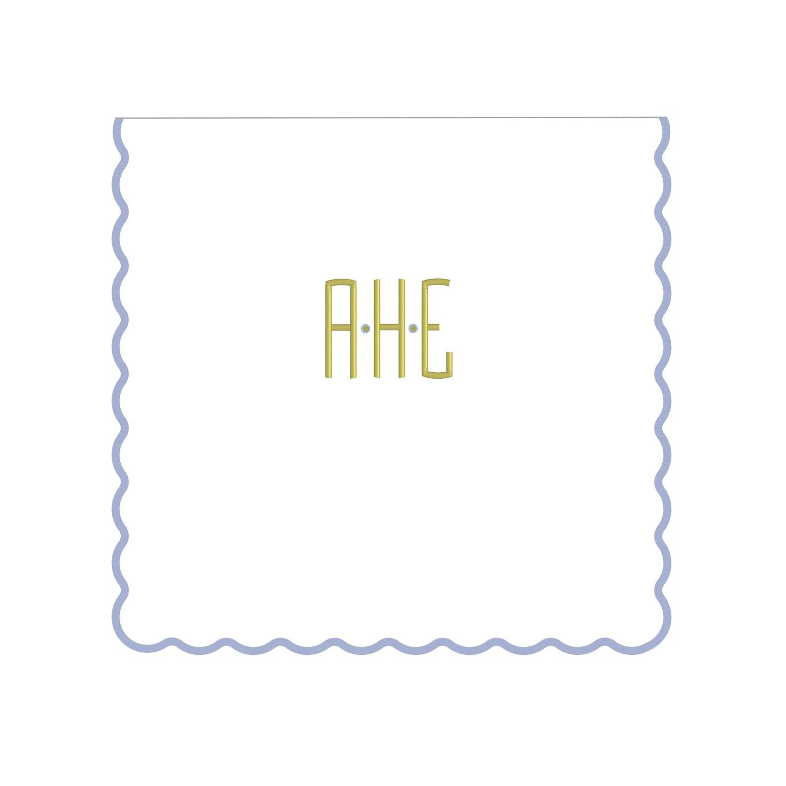 Scallop Edge Monogrammed Shower Curtain Bright Blue or - Etsy