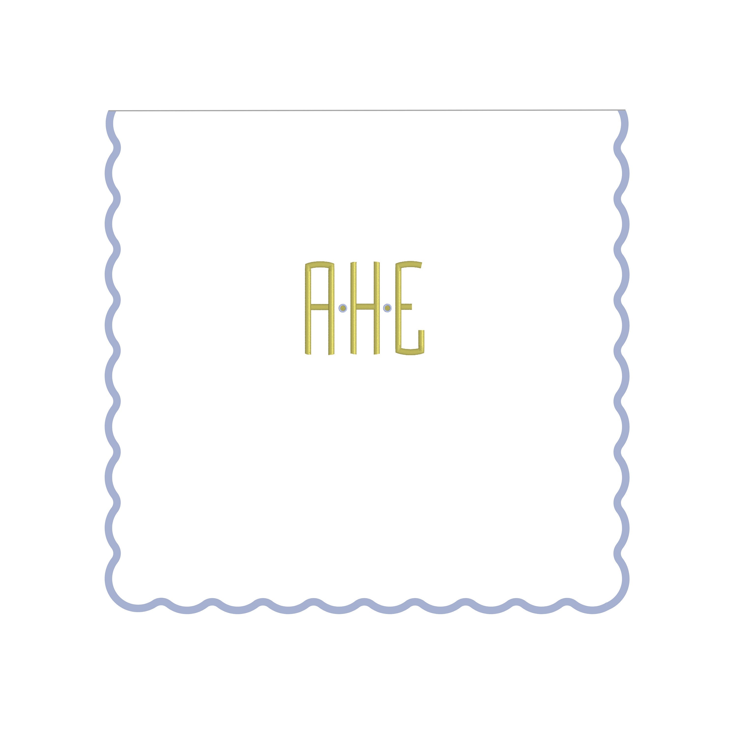 Scallop Edge Monogrammed Shower Curtain Bright Blue or - Etsy