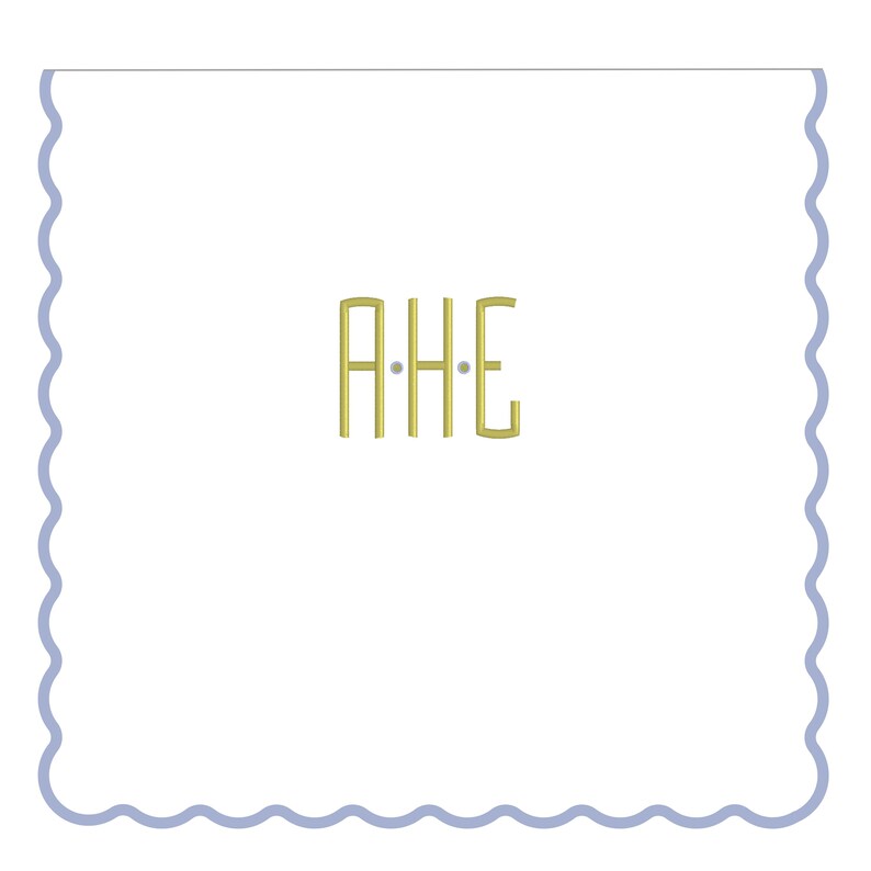 Scallop Edge Monogrammed Shower Curtain Bright Blue or - Etsy