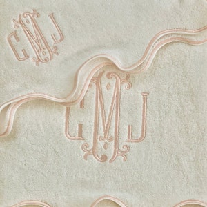 Monogrammed Face Towels Scallop Embroidered Edge, Thick Cotton Terry ...