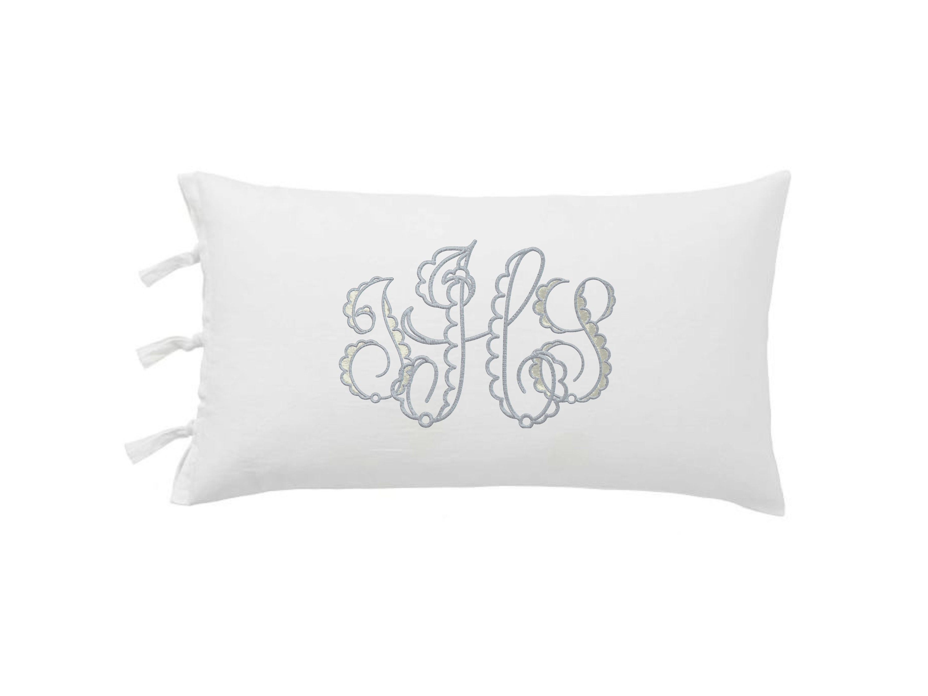 Monogrammed Linen Sham With Ties - Etsy