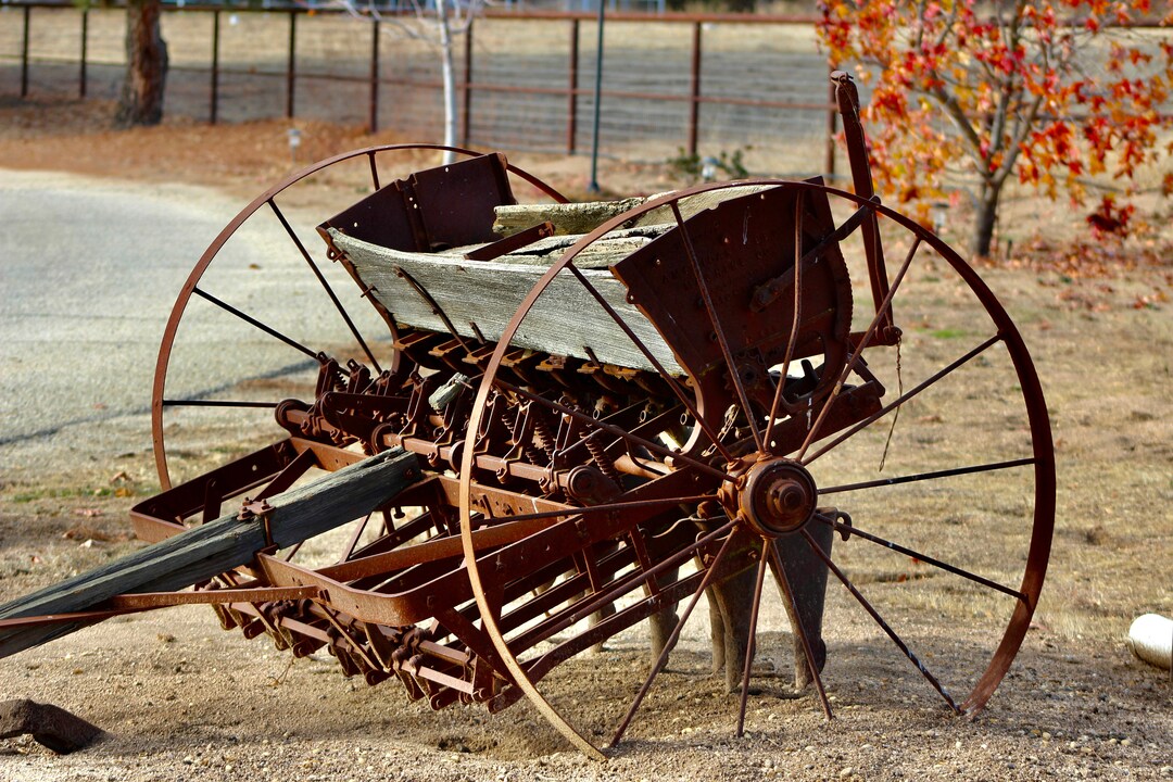Photograph of Yard Art Farm Equipment - Etsy