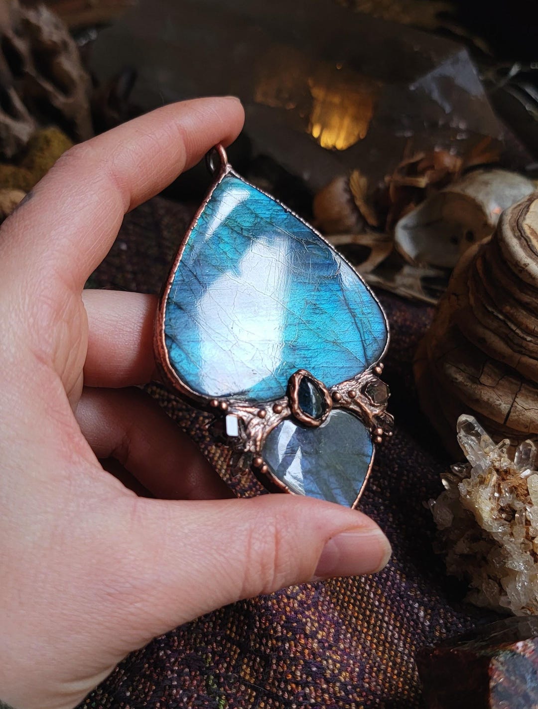 The Healing Waters Faerie Relic Copper Pendant. Glittering Teal and ...