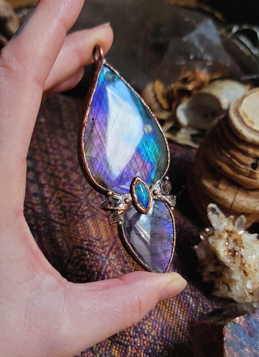 The Enchantress Faerie Relic Pendant. Purple With Teal and Green ...