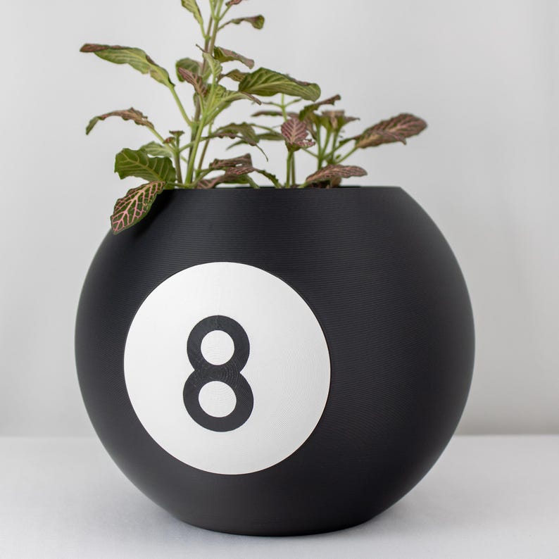 8-ball Plant Pot – 3D Printed Modern Planter With Drainage - Etsy