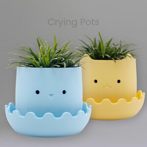 3D Printed Planter - Crying Pots for Indoor and Outdoor Plants - Happy ...