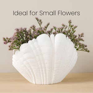 Seashell Vase – 3D Printed Shell Flower Pot, Coastal Beach Decor ...