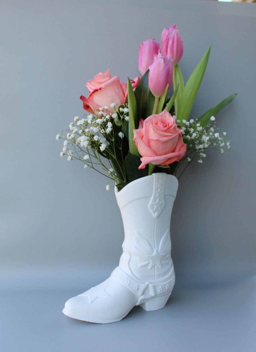 Cowboy Boot Vase for Blooming Bouquets Flower Vase flower Pot Home ...