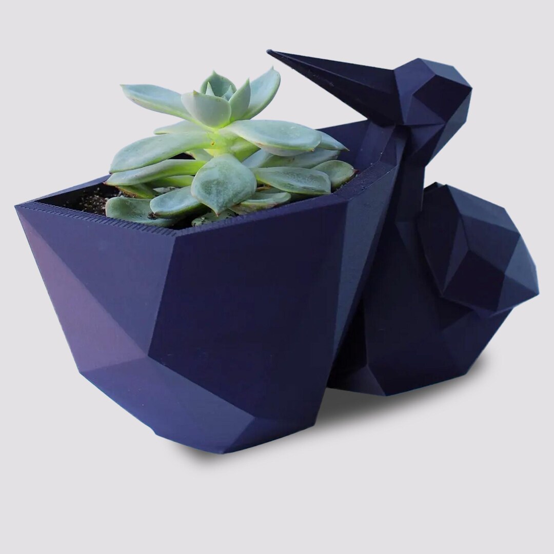 Polygonal Pelican Succulent Planter With Drainage - Cute Plant Pot for ...