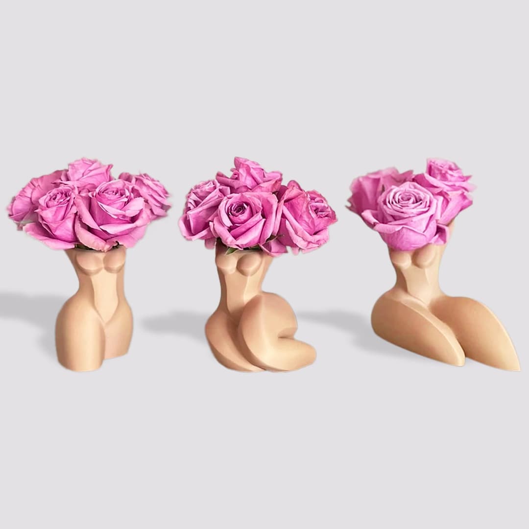 3D Printed Female Form Vase: Boho Body Flower Pot - Etsy