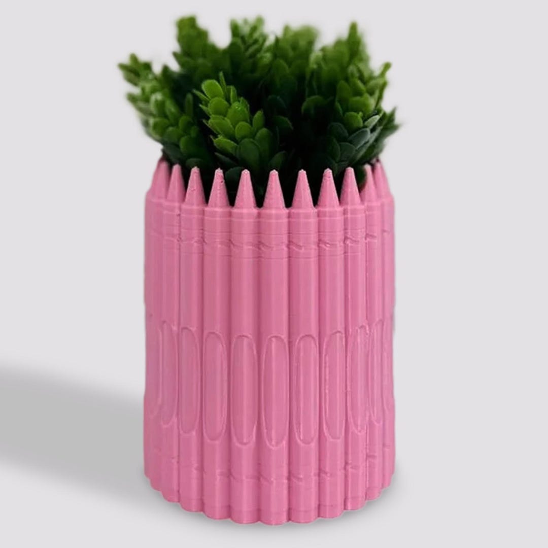 3D Printed Crayon Pencil Planter: Desk Organizer Cup - Etsy