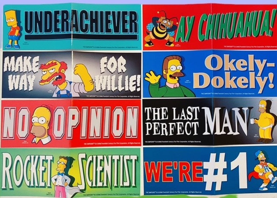 Simpsons Bumper Sticker, Vintage Stickers, the Simpsons - Etsy