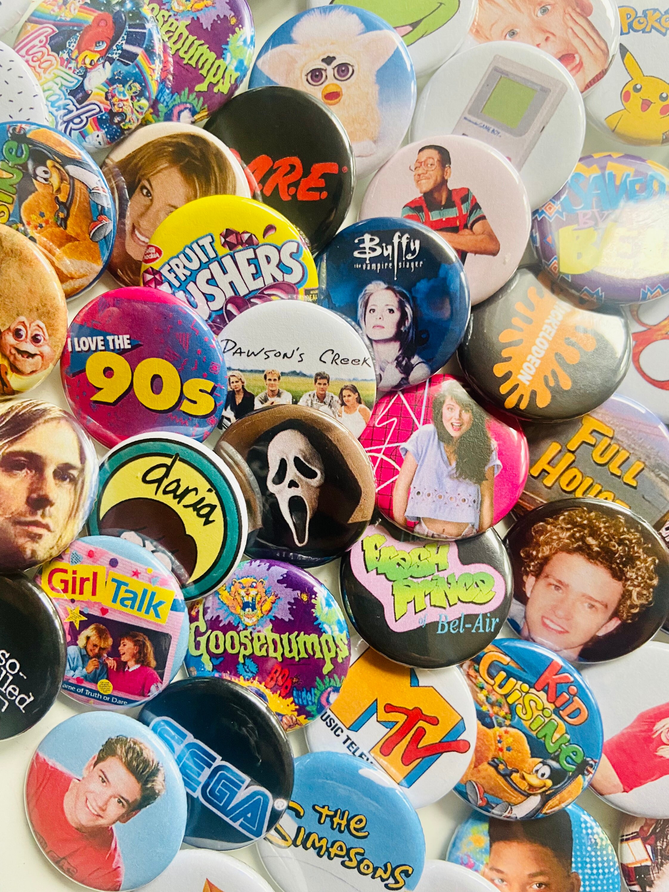 90s Style Pinback Buttons 5 Pack 90s Pins 90s Party - Etsy
