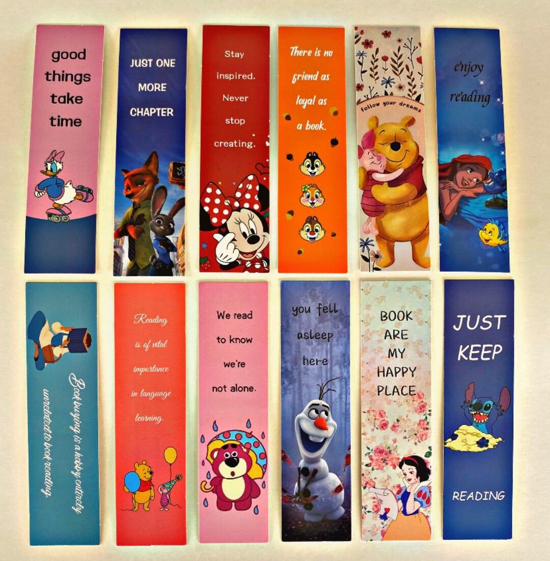 Mixed Bookmarks, Cartoon Character Bookmarks, Booklover Gift Idea ...