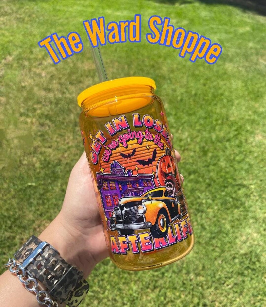 Going to the Afterlife, 16oz Glass Can, Ready to Ship, Libby Cup, 90s ...