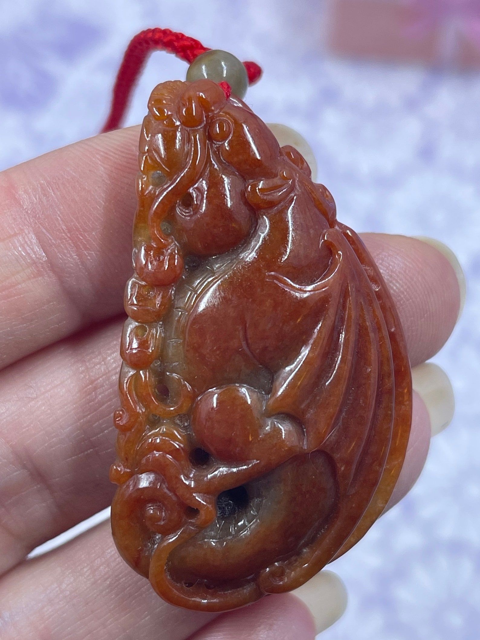 Beautiful Russet Red A Certified Jadeite Jade Hand Carved | Etsy