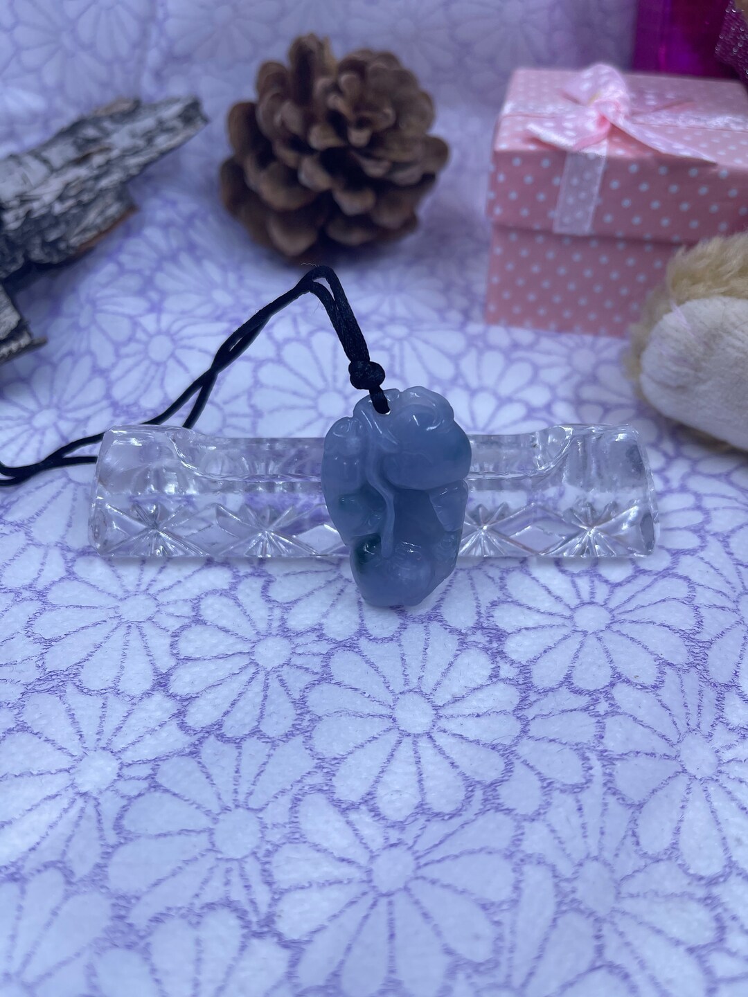 Natural A Jade Icy Translucent Lavender Purple Green and White A ...