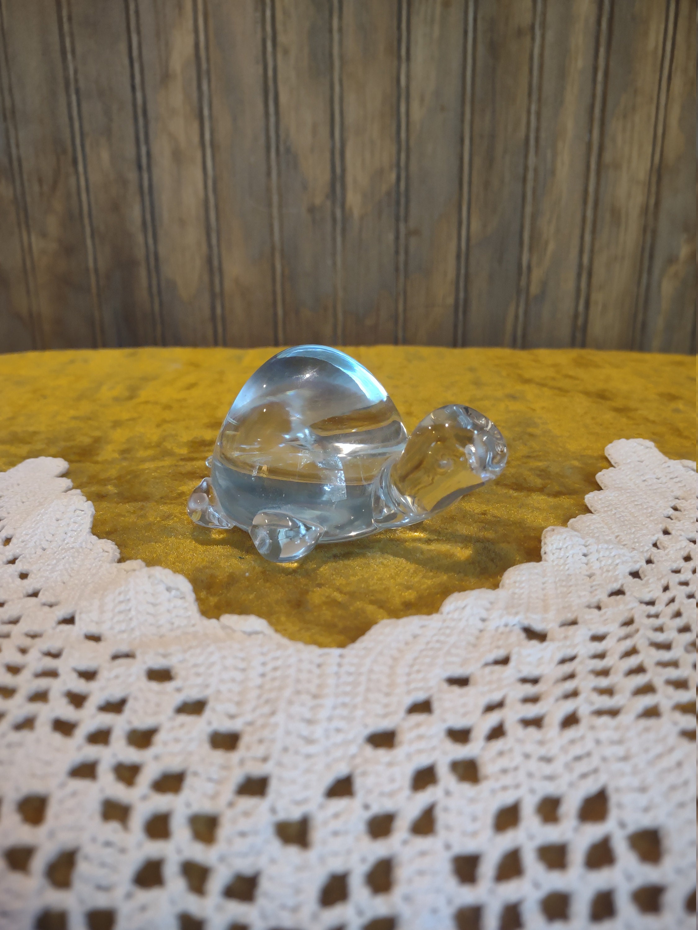 Vintage Glass Paperweight Turtle - Animal Totem - Etsy