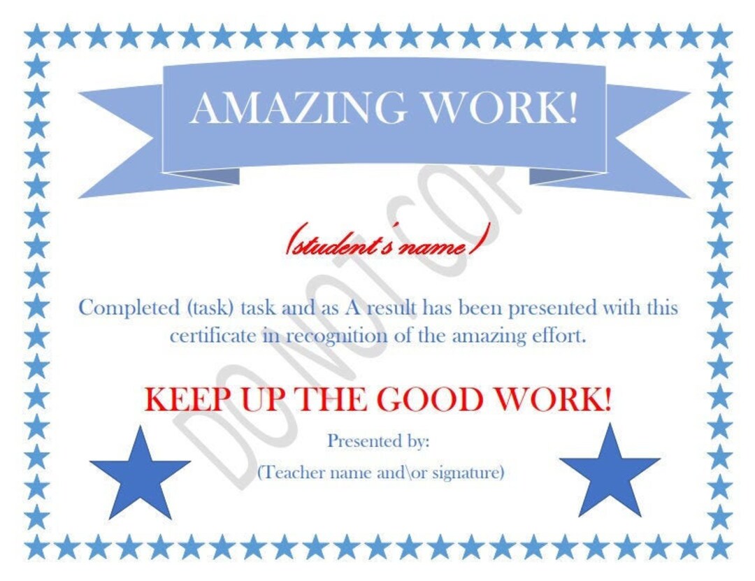 100% Editable Amazing Work Template - Etsy