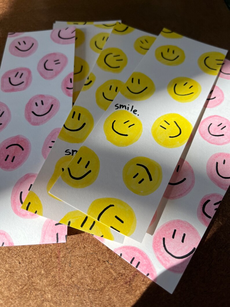 Smiley Face Bookmarks - Etsy