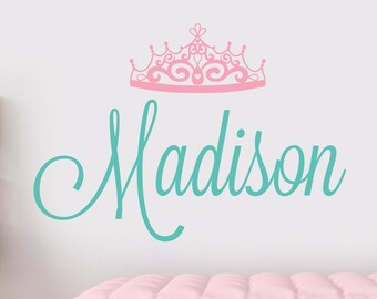 Joyce Girl Name Princess Crown Queen Nursery Kids Room Wall - Etsy