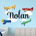 Custom Name Airplanes Wall Decal for Boys Baby Airplane & Clouds Wall ...
